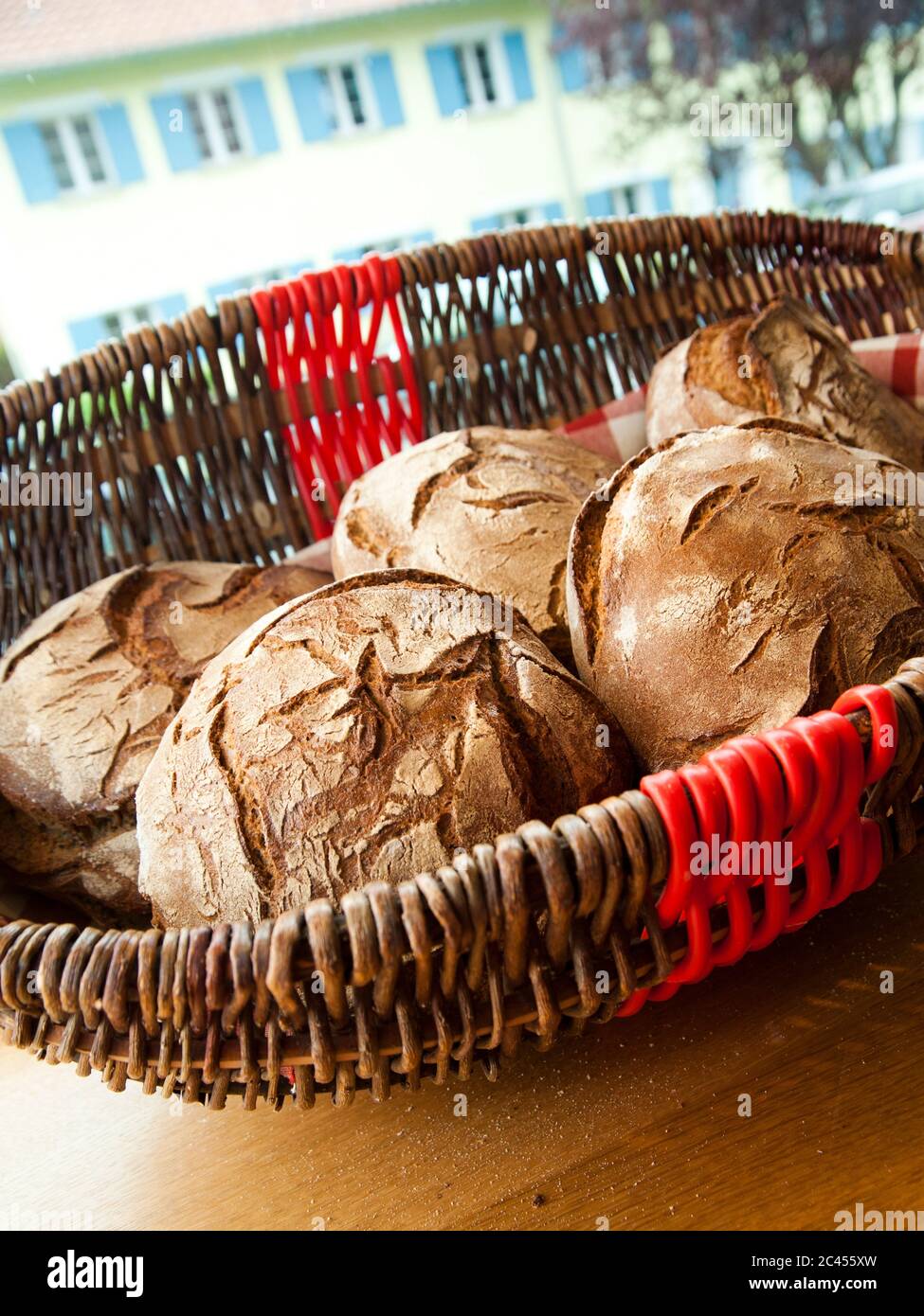 Breads in a basket Stock Photo - Alamy