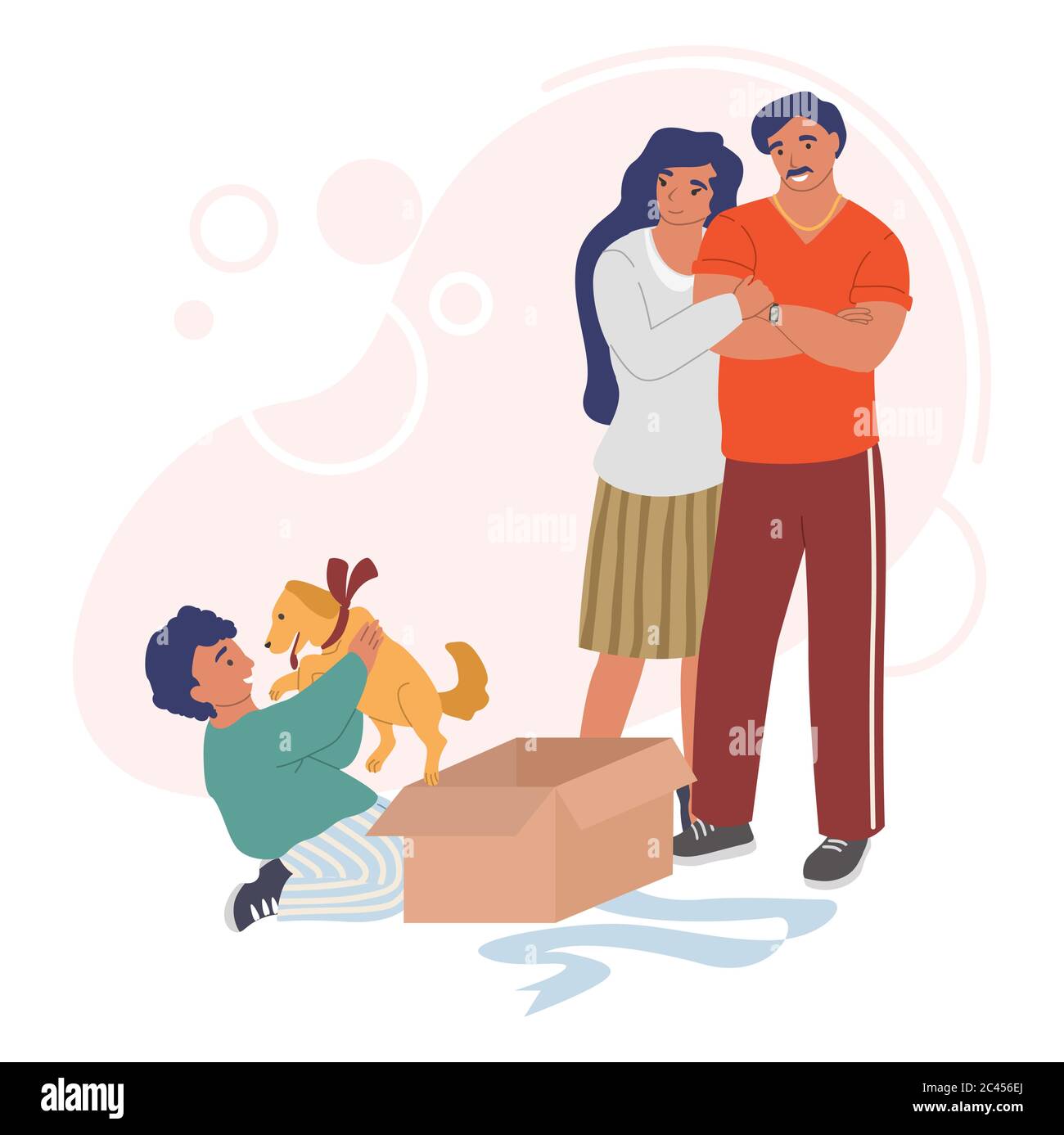 Dog gift, vector flat style design illustration Stock Vector Image ...