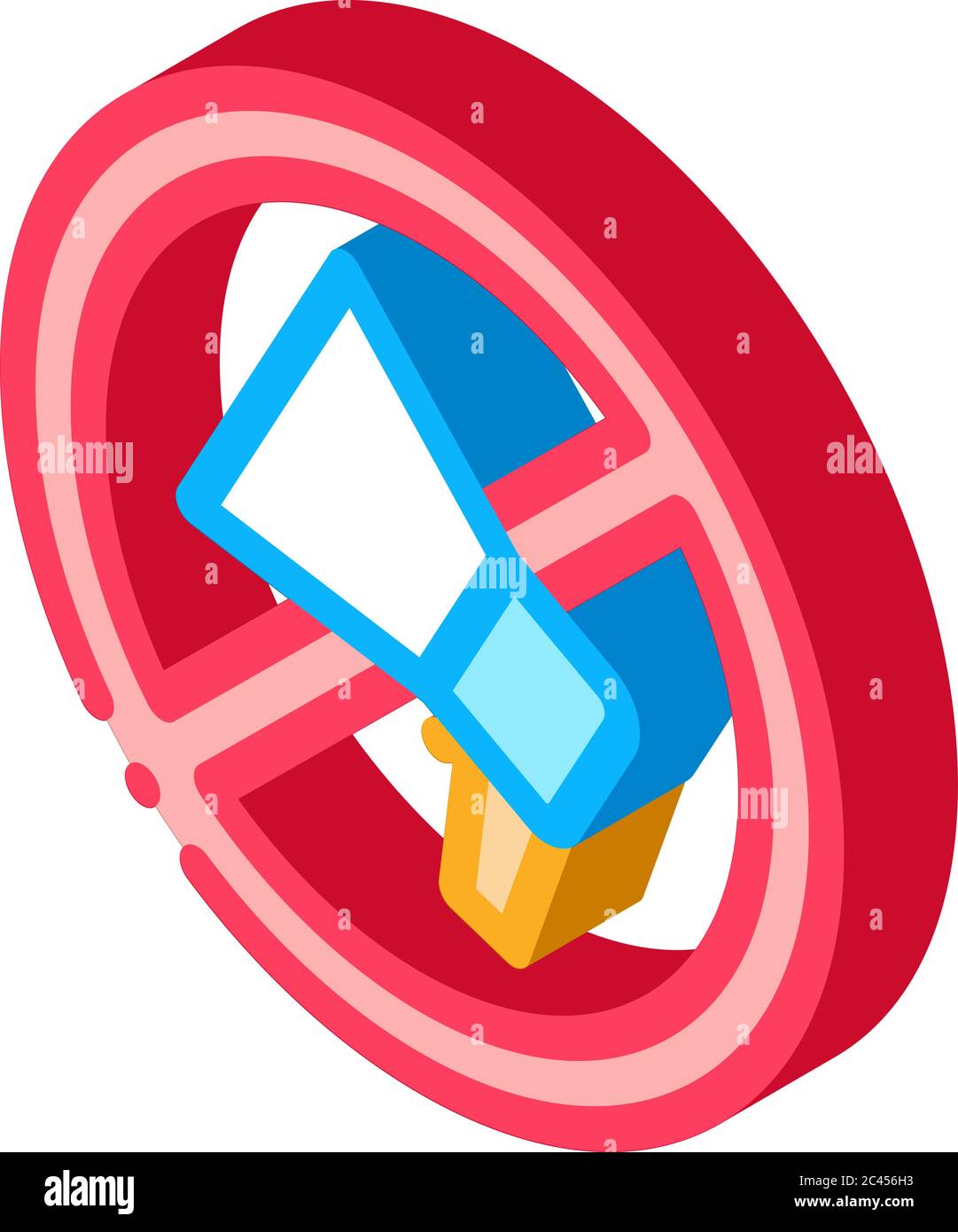 loudspeaker crossed out sign isometric icon vector illustration Stock ...