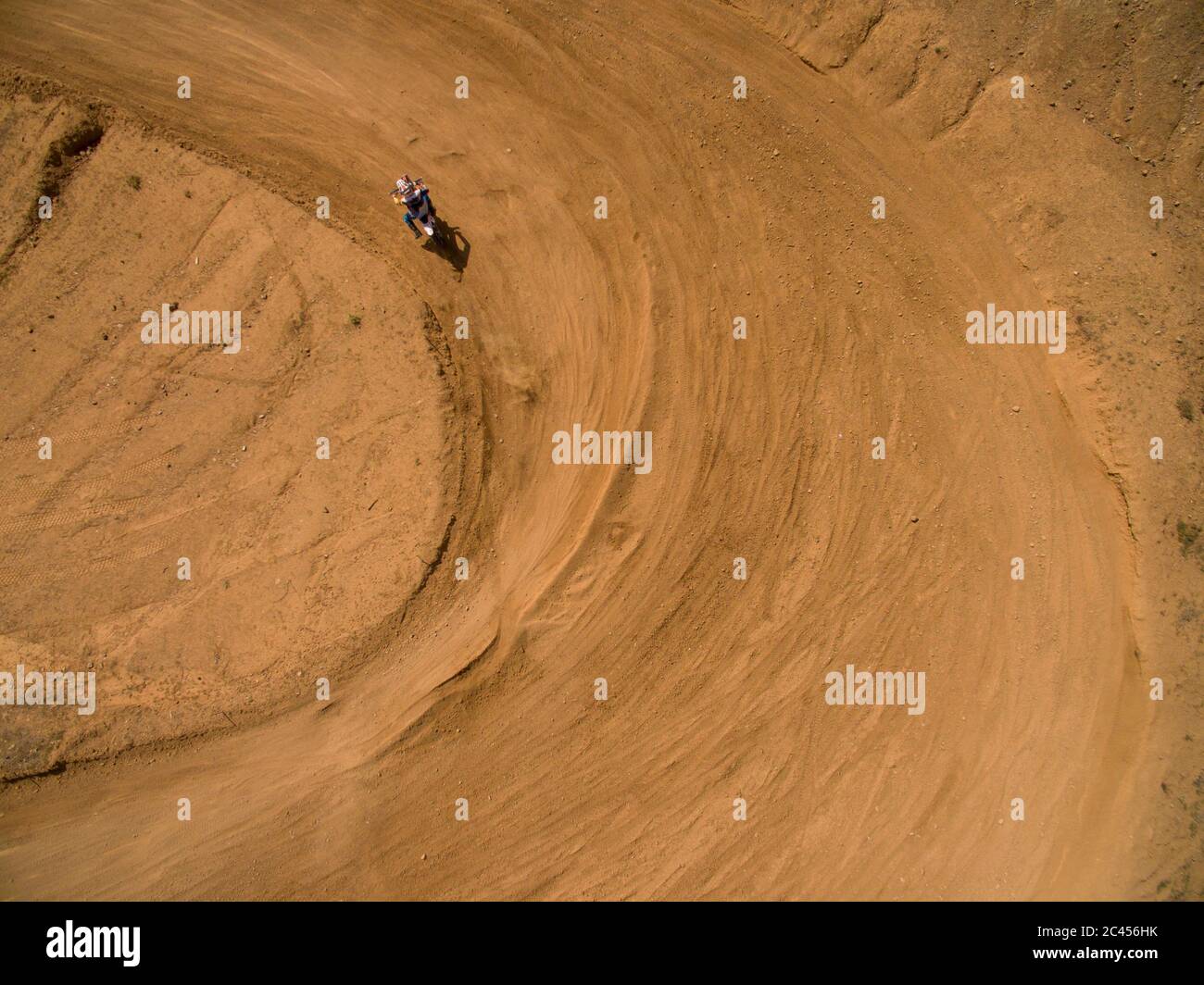Enduro Race Competition Aerial View Stock Photo - Alamy