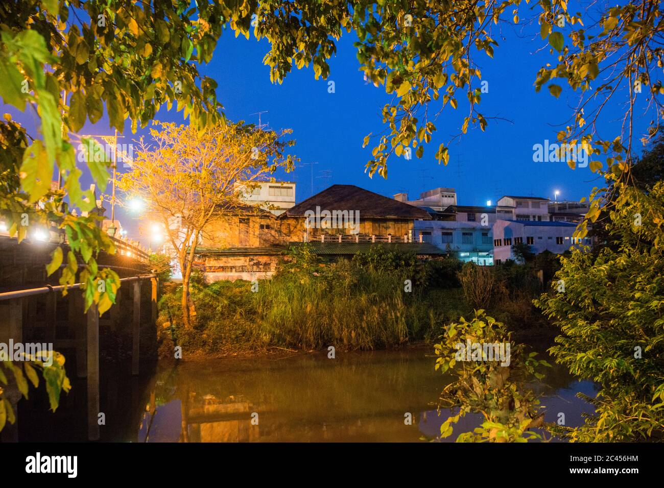 the Mae nam Phetchaburi River in the old Town in the city of ...