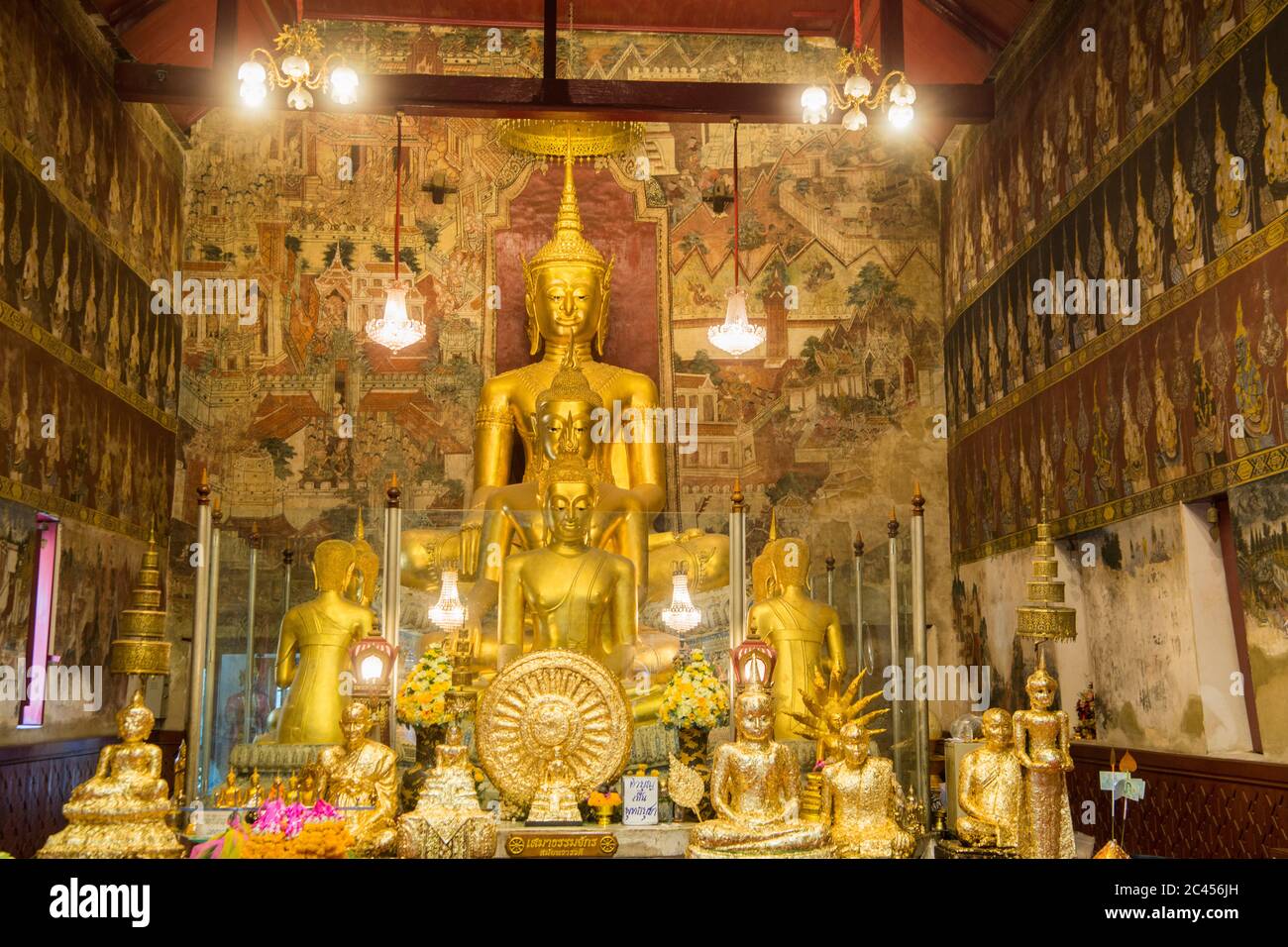 The Wat Mahathat Worawihan in the city of Phetchaburi or Phetburi in ...