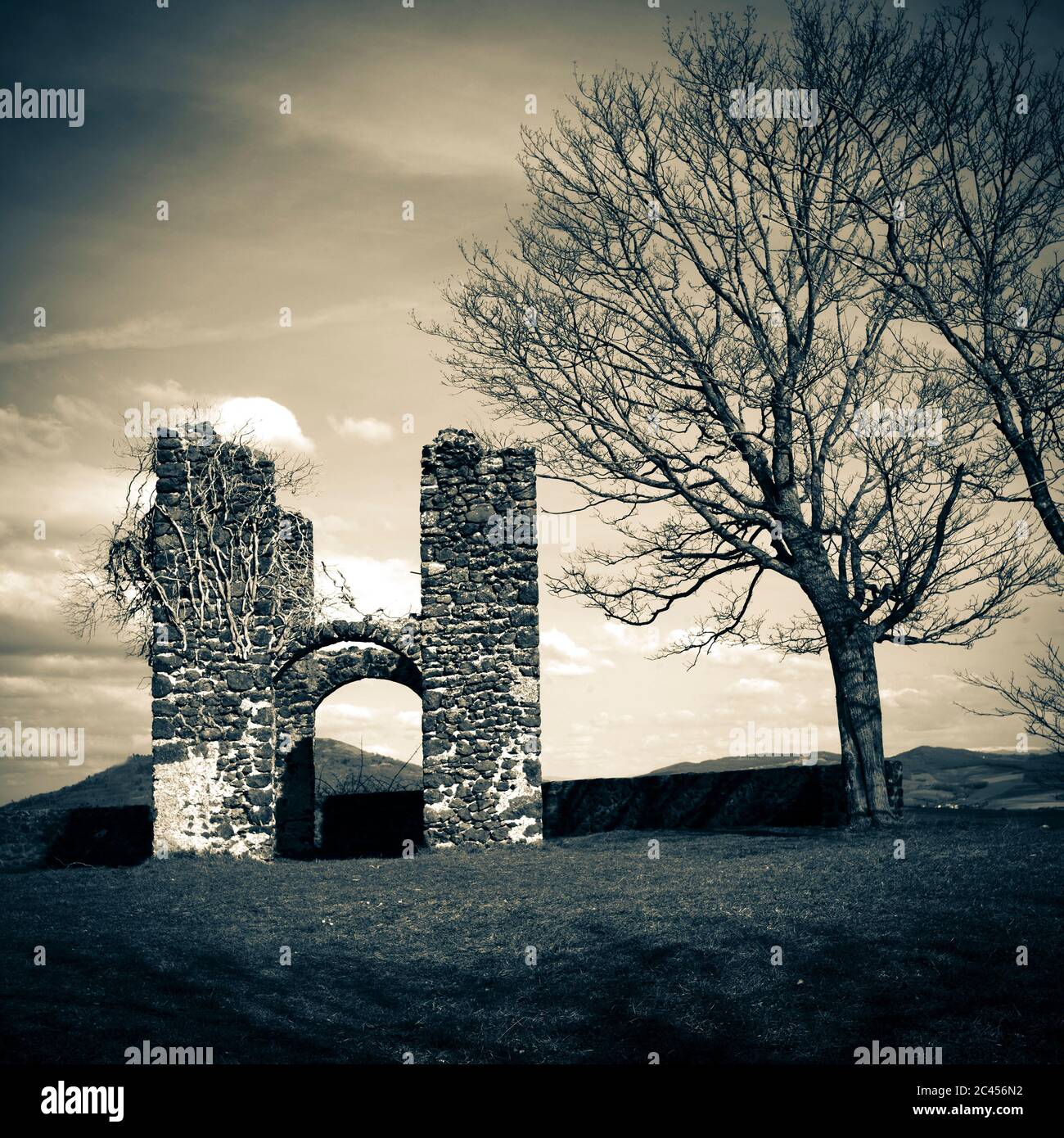 Damaged tower, France Stock Photo - Alamy
