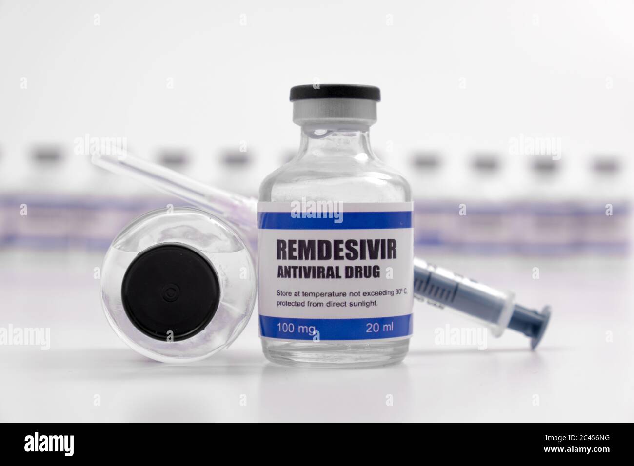 Remdesivir antiviral injectable drug vaccine medicine vial Covid-19 ...