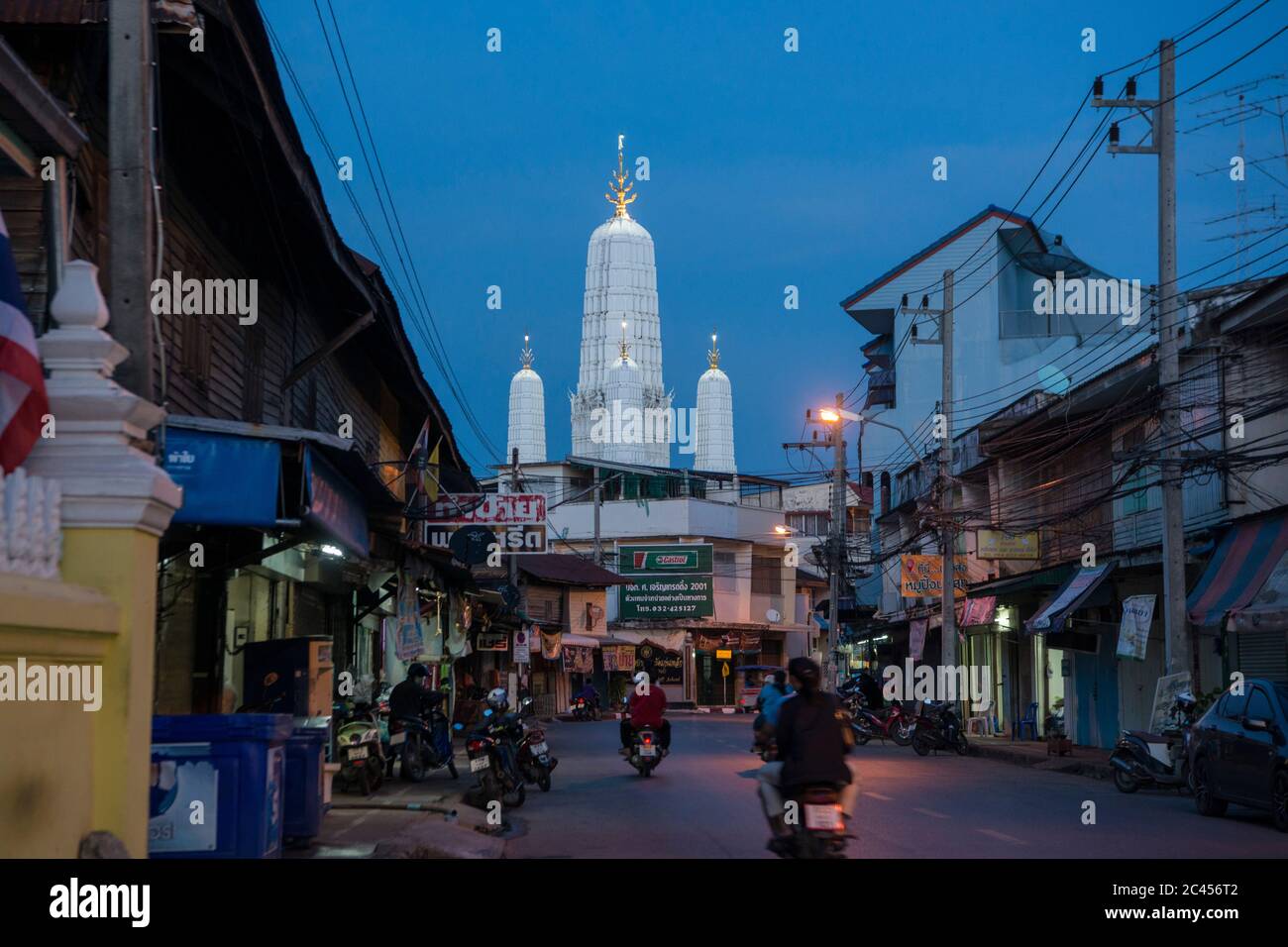 The Wat Mahathat Worawihan in the city of Phetchaburi or Phetburi in ...