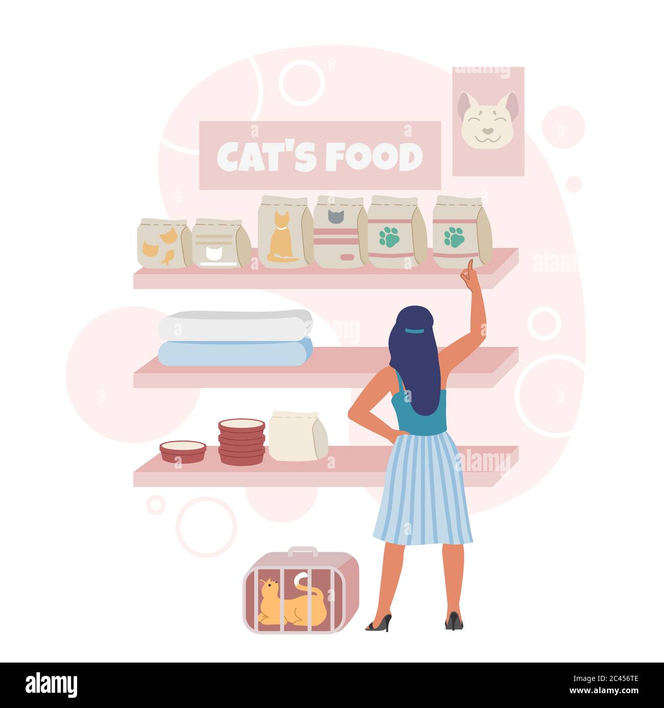 Woman grooming dog illustration Stock Vector Images - Alamy