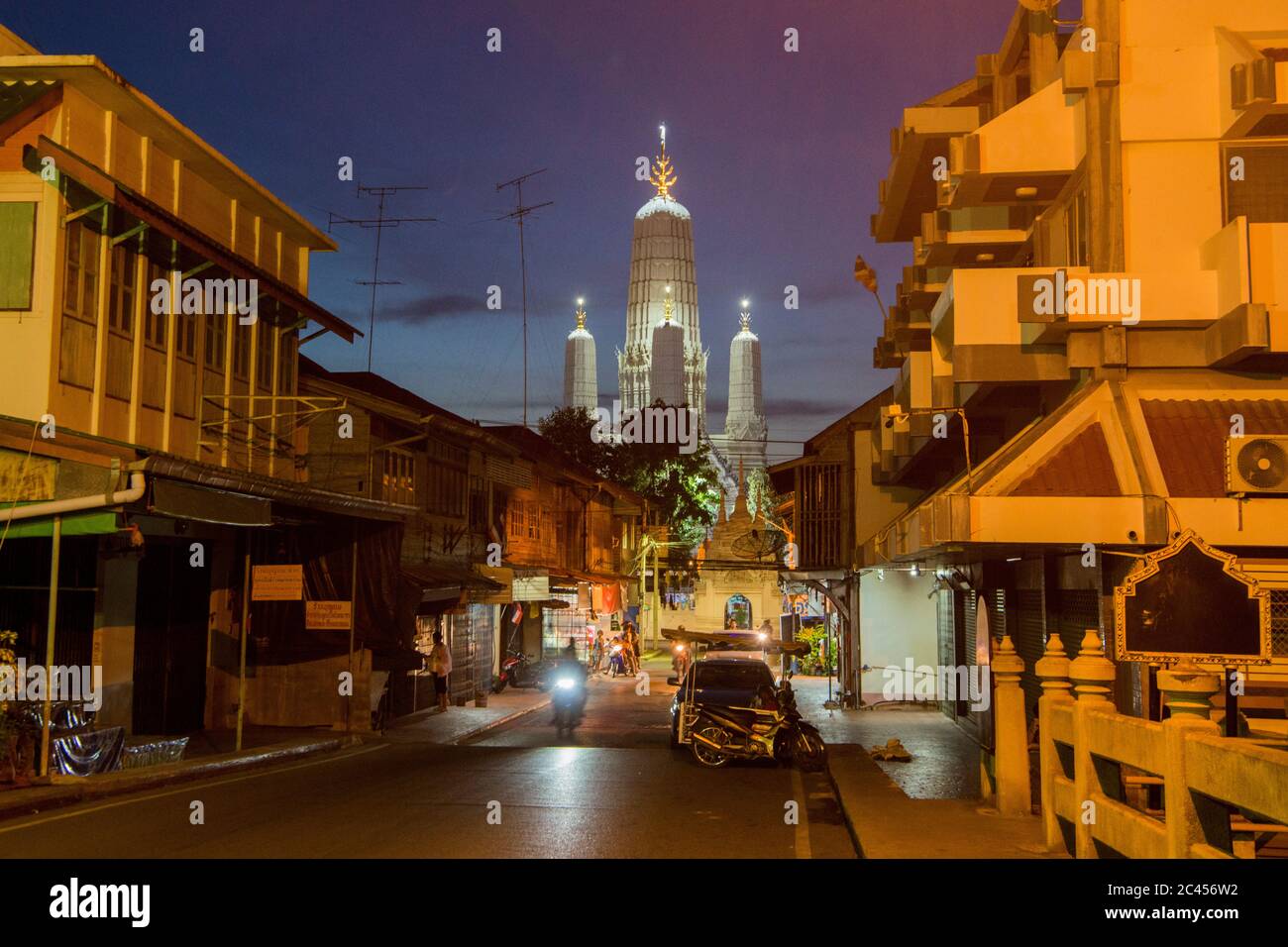 The Wat Mahathat Worawihan in the city of Phetchaburi or Phetburi in ...