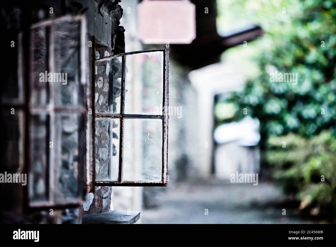 Open window on a building Stock Photo - Alamy