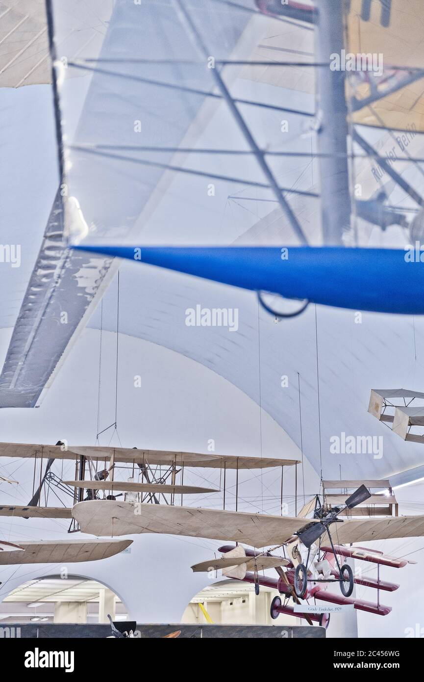 Historical aircraft in the Deutsches Museum, Munich, Bavaria, Germany ...