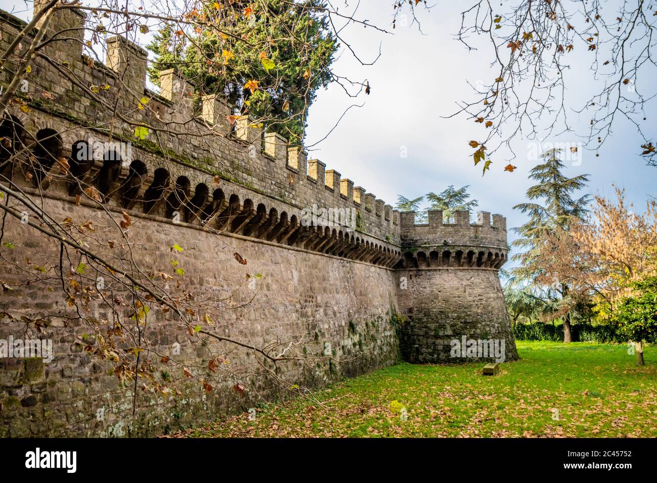 The walls and castle of the Exarchic Monastery of Saint Mary in ...