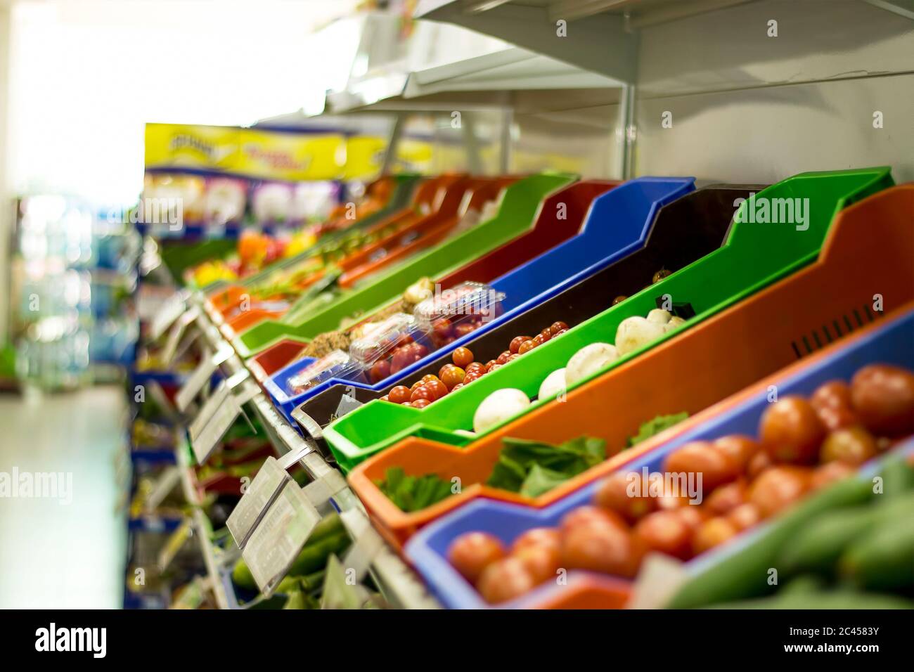 Vegetables in the vegetable aisle in the supermarket Stock Photo - Alamy