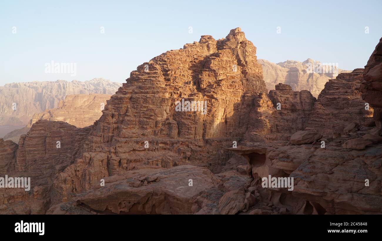 Wadi Rum desert and sandstone landscapes in Jordan Stock Photo - Alamy