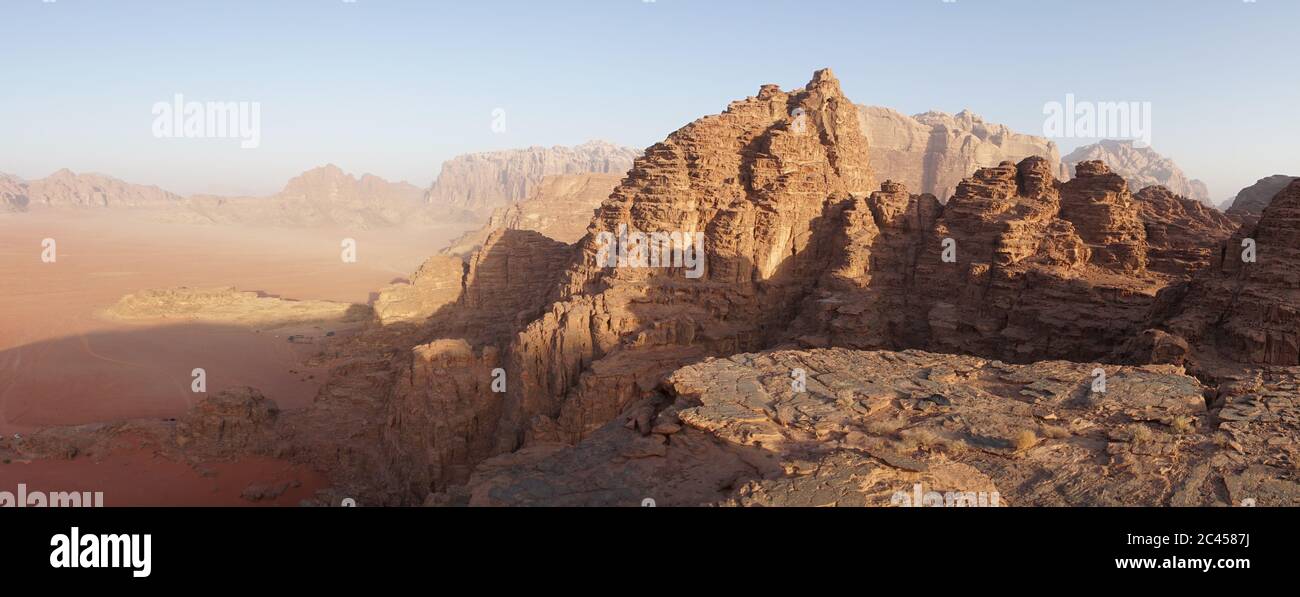 Wadi Rum desert and sandstone landscapes in Jordan Stock Photo - Alamy