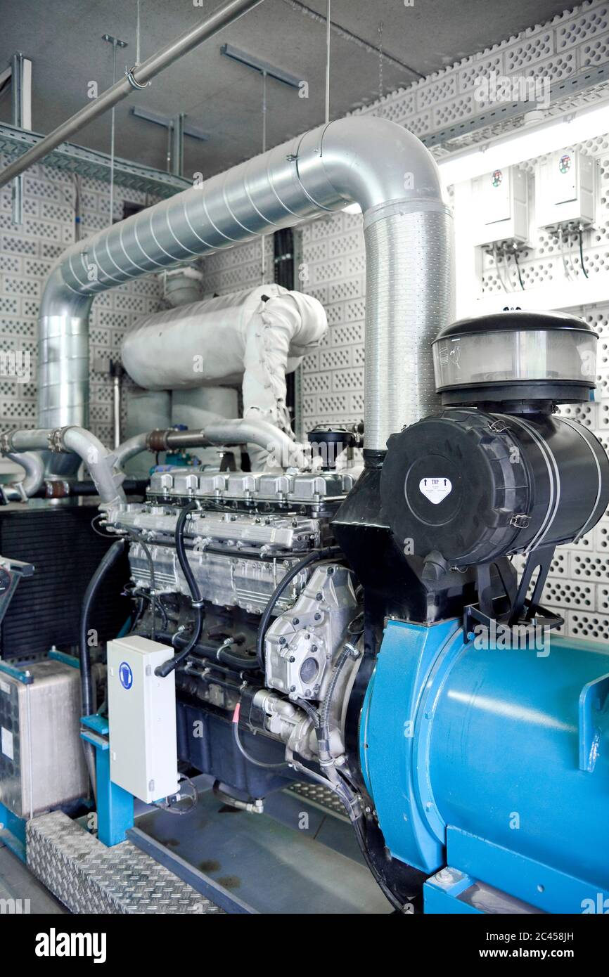 Interior shot of a biogas plant in Ismaning, Munich, Bavaria, Germany ...