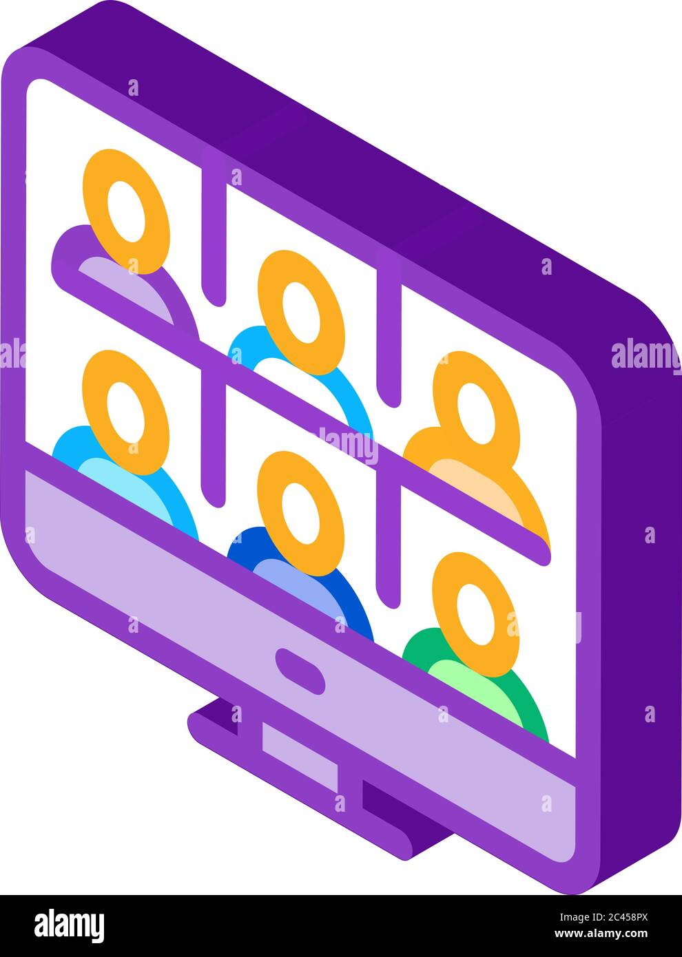 online conference isometric icon vector illustration Stock Vector Image ...