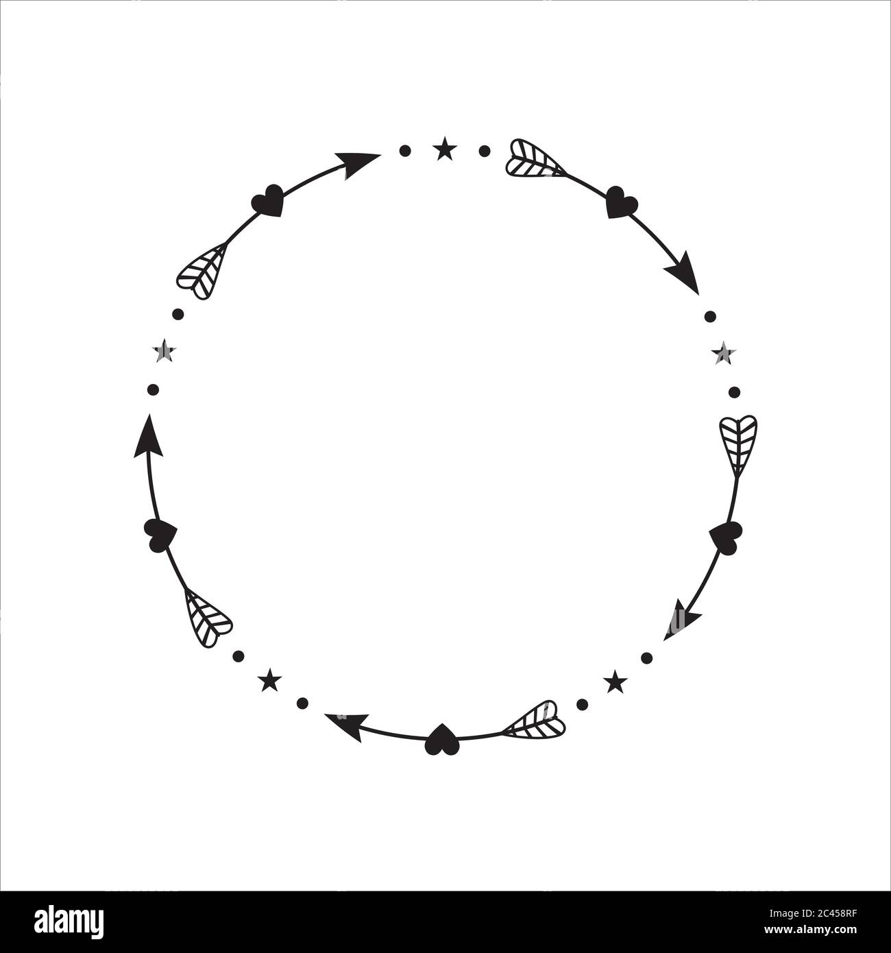 Circle Arrow, Arrow monogram frame vector illustration Stock Vector ...