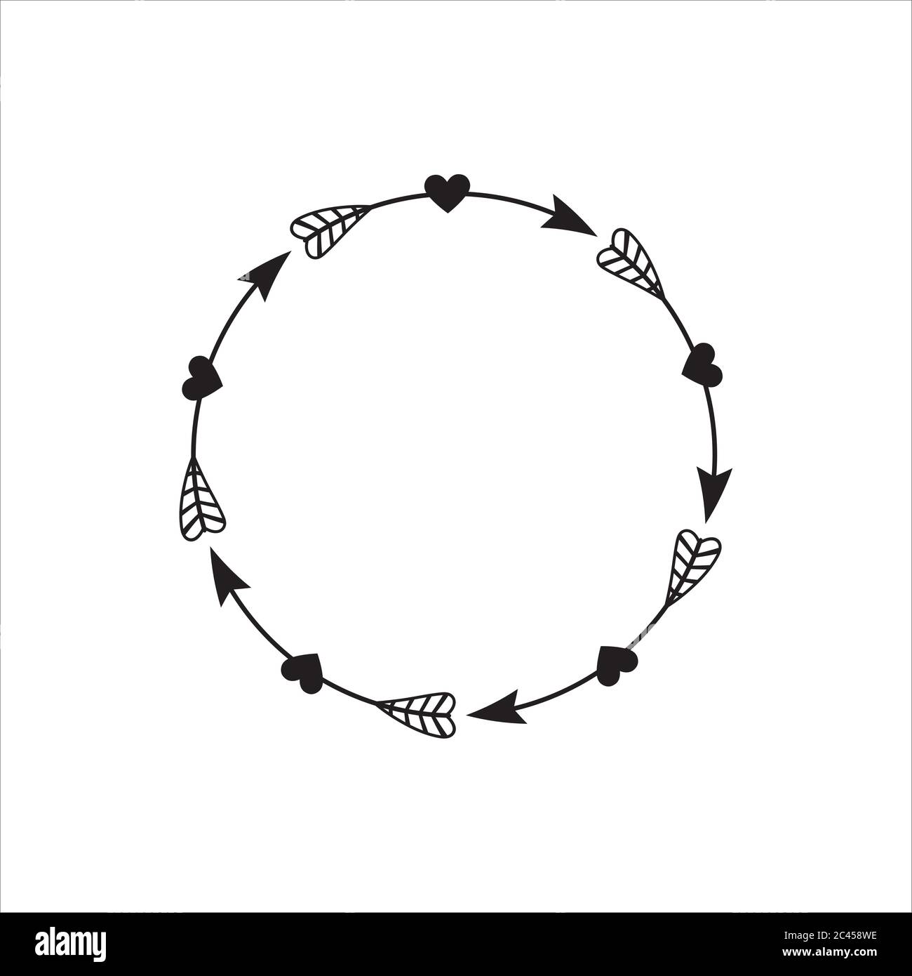 Circle Arrow, Arrow monogram frame vector illustration Stock Vector ...