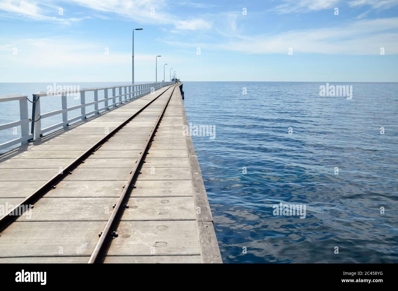 Rail railway line on a wharf hi-res stock photography and images - Alamy