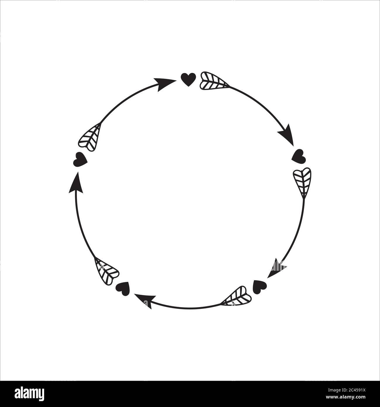 Circle Arrow, Arrow monogram frame vector illustration Stock Vector ...