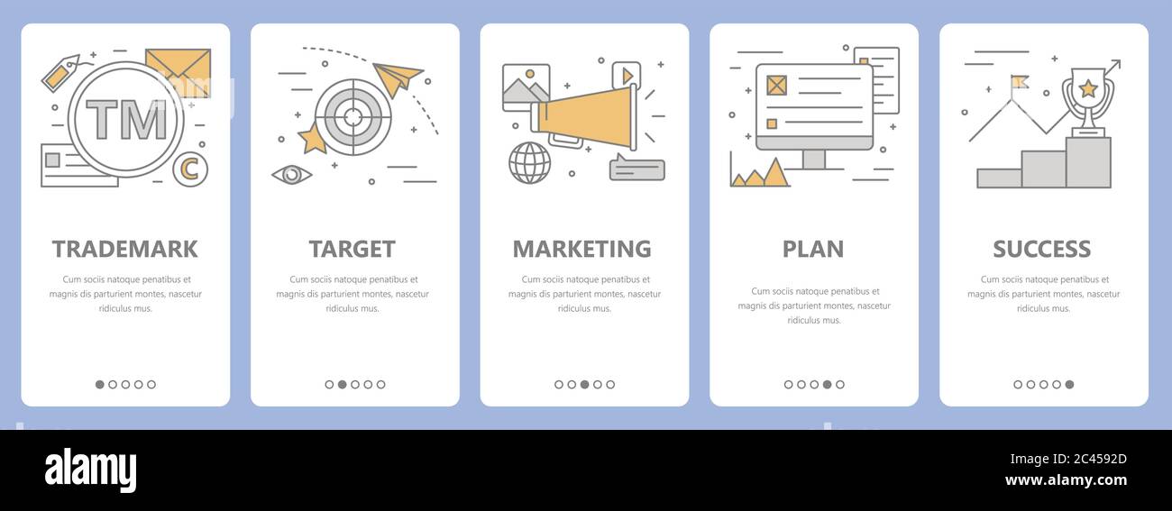 Vector set of thin line flat design advertising concept banners Stock ...