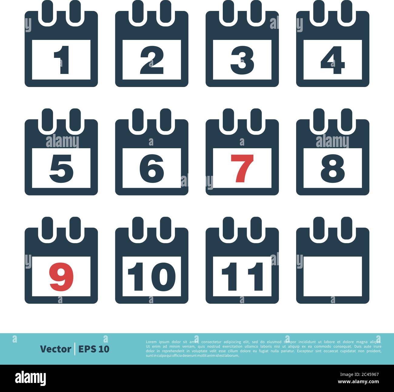 Calendar Icon Set Vector Logo Template Illustration Design. Vector EPS ...