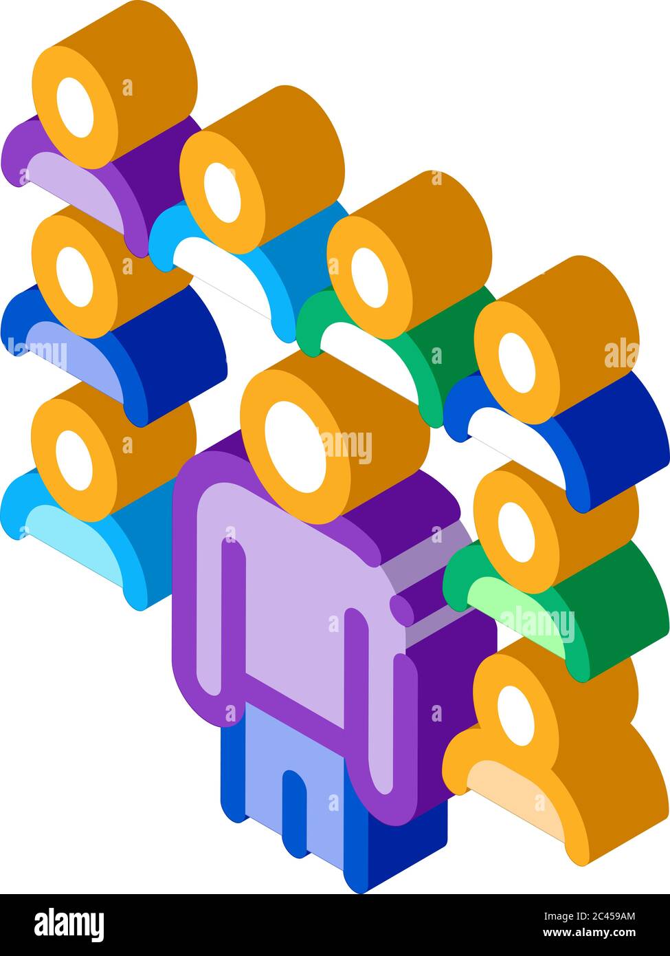 speaker standing before audience isometric icon vector illustration ...