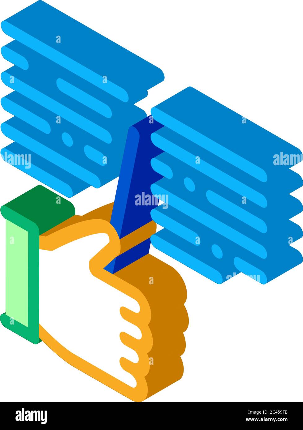 hand hold stick and reading isometric icon vector illustration Stock ...