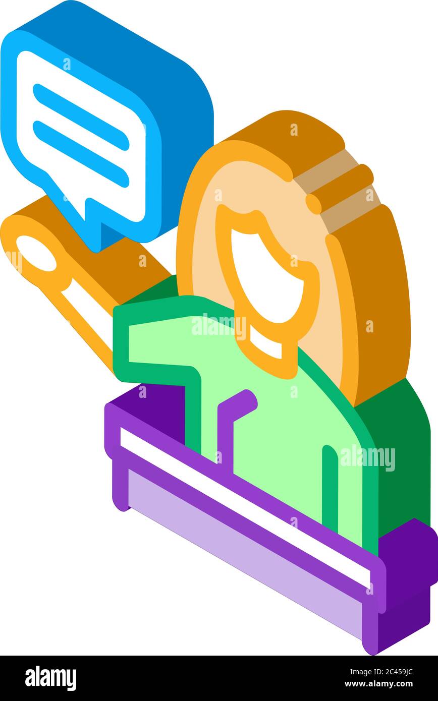 seminar woman teacher isometric icon vector illustration Stock Vector ...