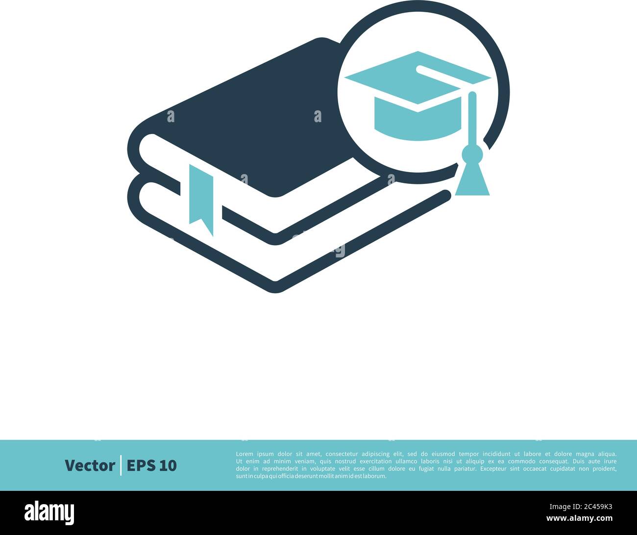 Book and Graduate Cap Icon Vector Logo Template Illustration Design ...