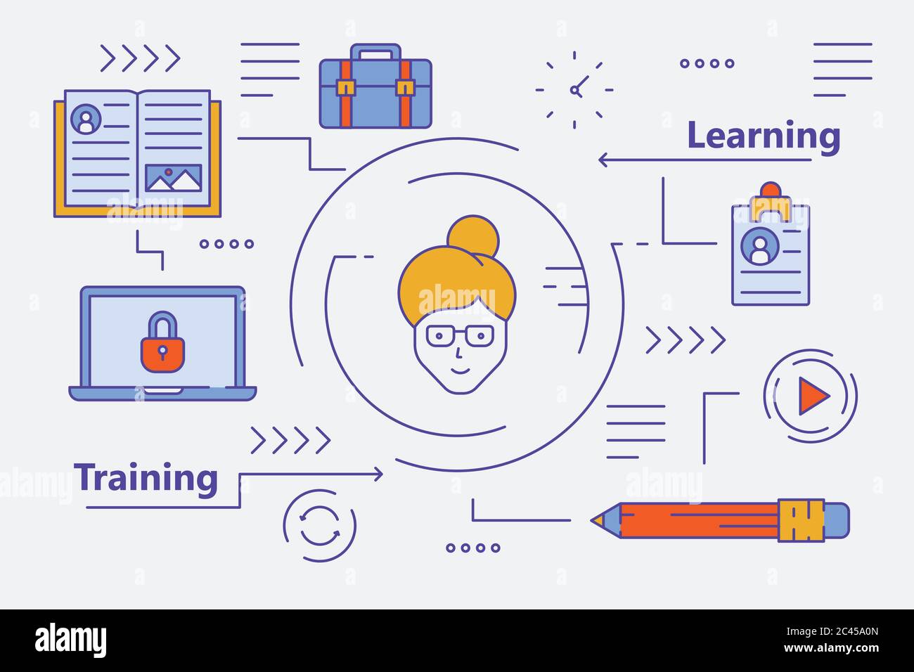 Vector modern thin line learning banner, template Stock Vector Image ...