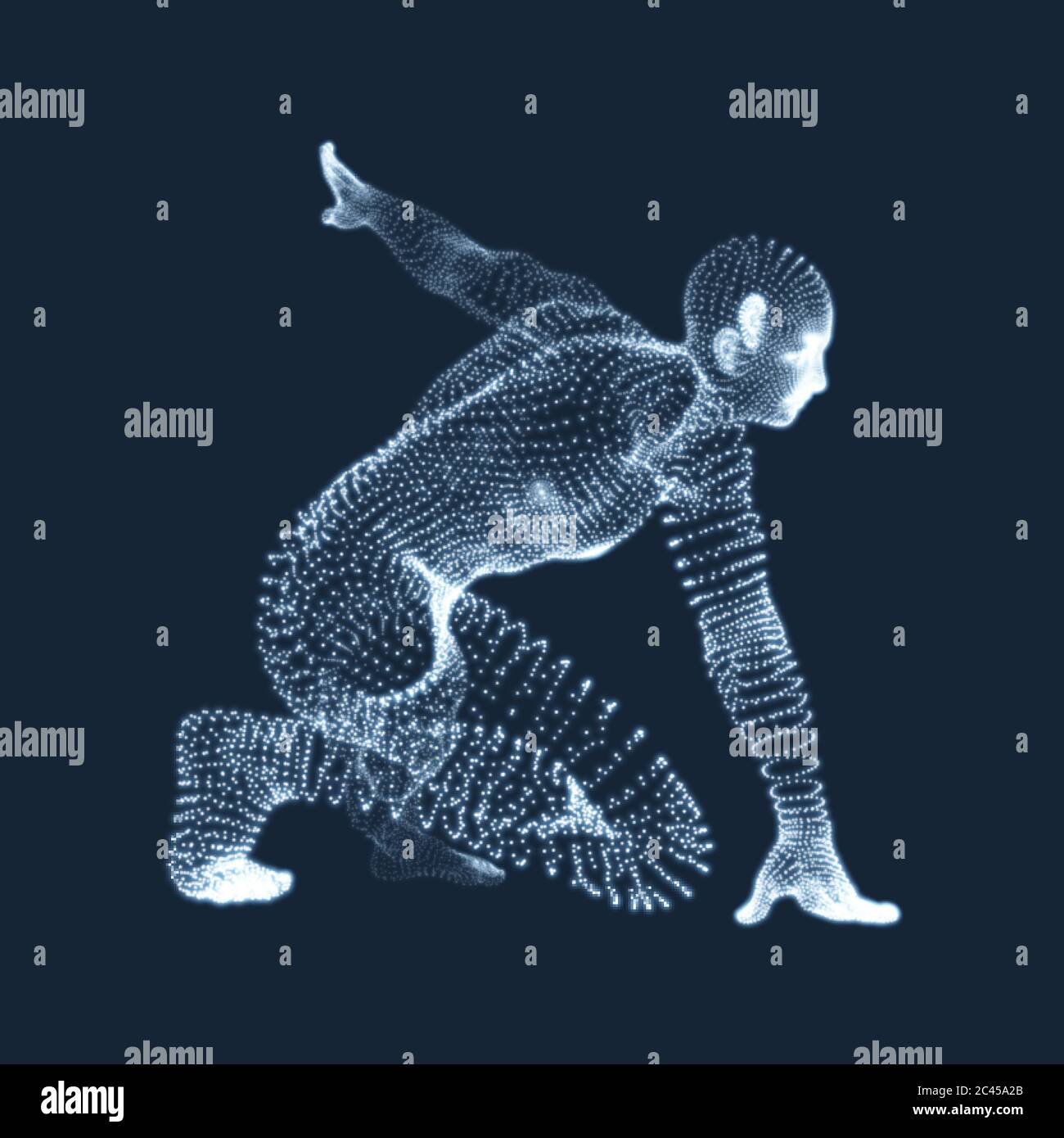 Athlete at Starting Position Ready to Start a Race. Runner Ready for ...