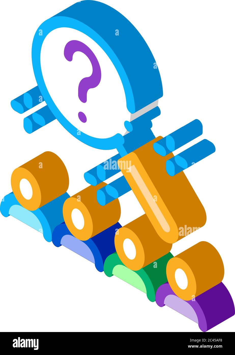 research audience question isometric icon vector illustration Stock ...
