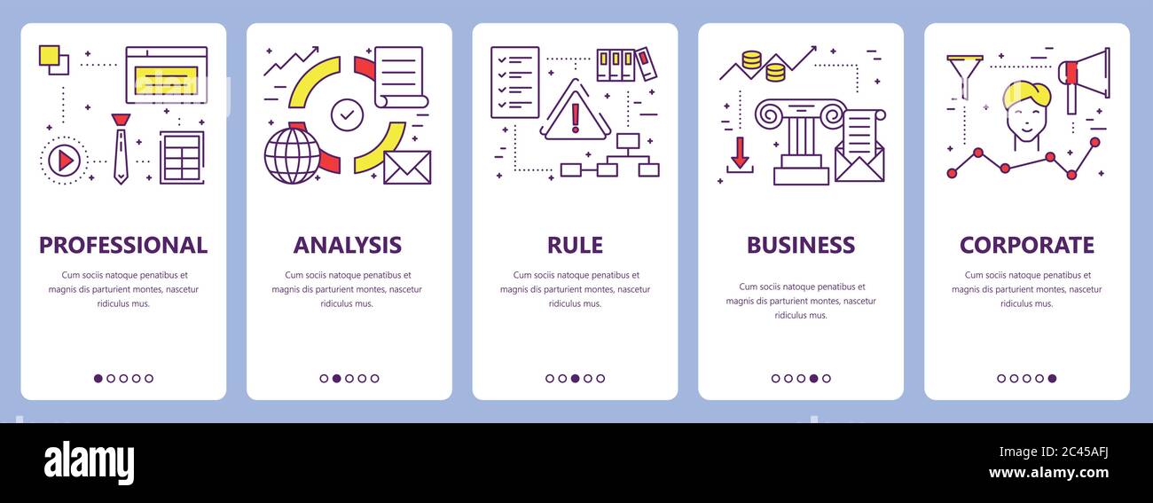 Vector set of thin line flat design criteria concept banners Stock ...