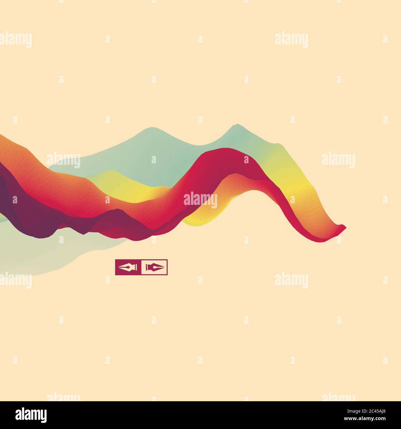 3D Wavy Background. Dynamic Effect. Abstract Vector Illustration. Design Template. Modern ...