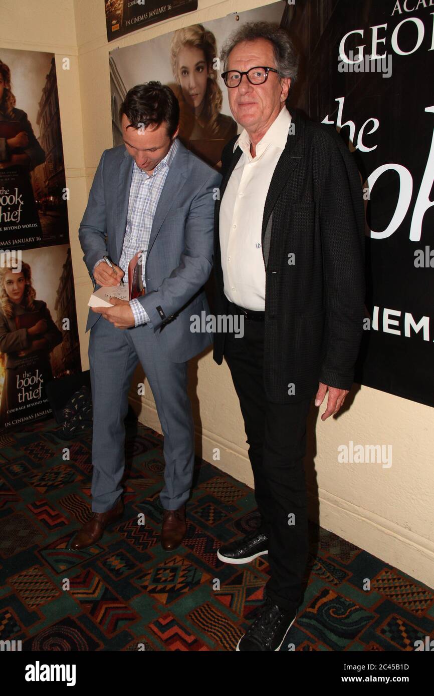 Geoffrey Rush and Author Markus Zusak at the red carpet screening of ...