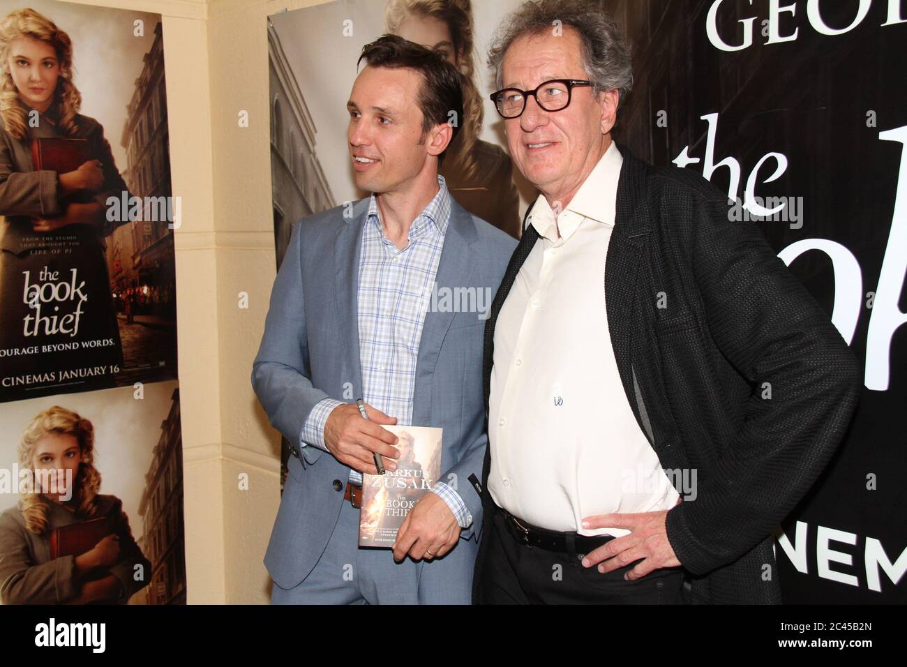 Geoffrey Rush and Author Markus Zusak at the red carpet screening of ...