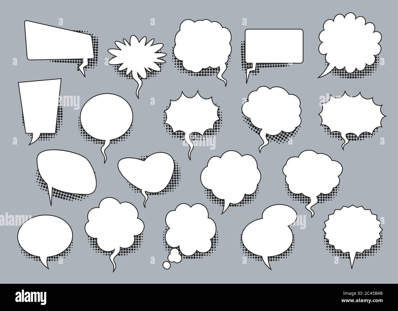 Set of pop art comic speech bubbles hi-res stock photography and images ...