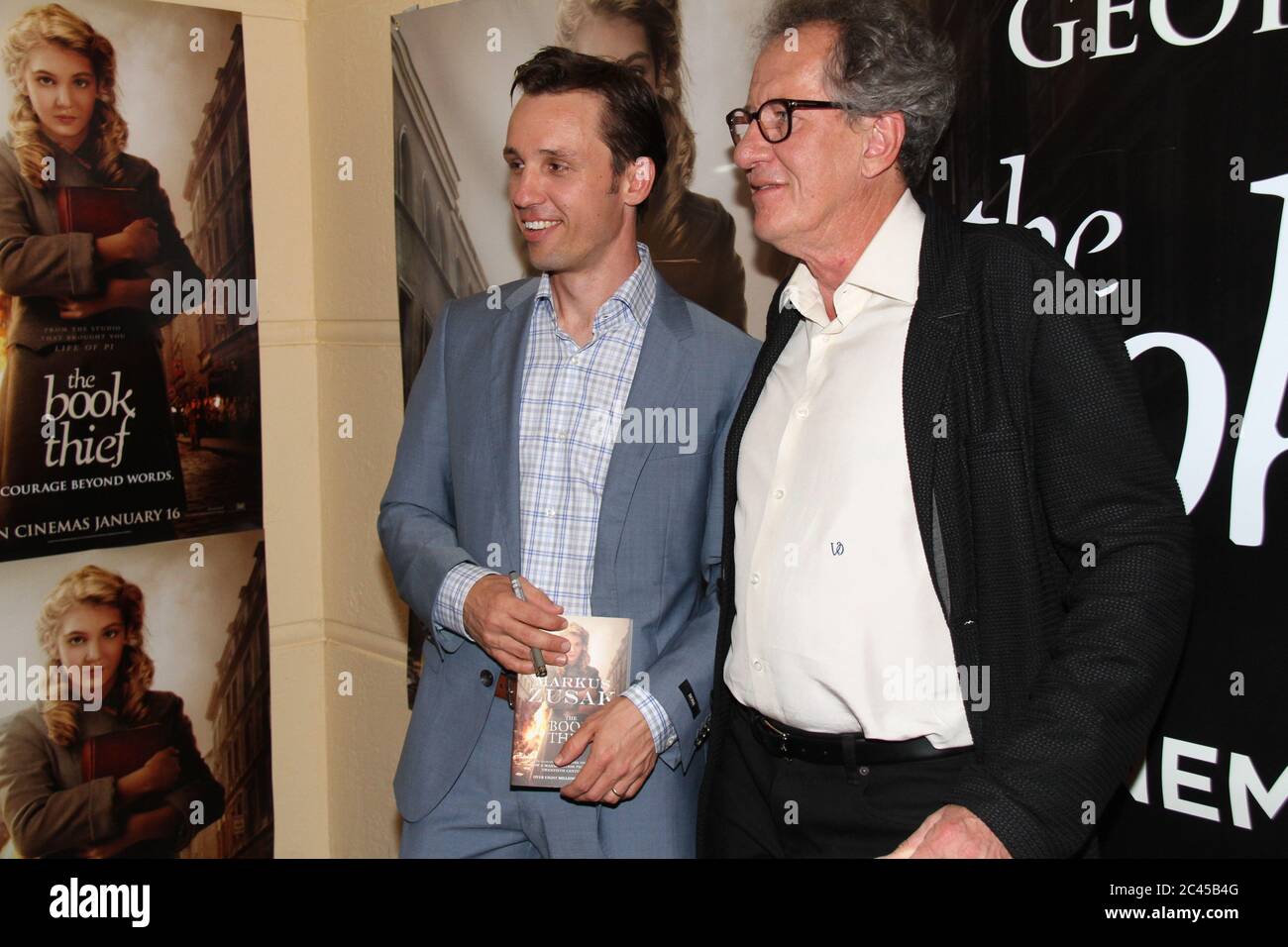 Geoffrey Rush and Author Markus Zusak at the red carpet screening of ...