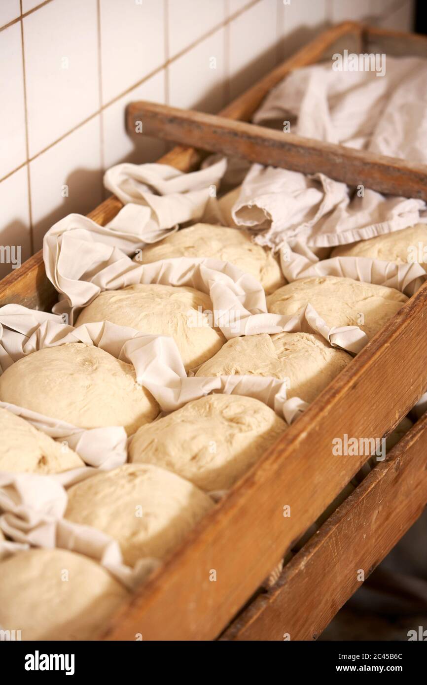 Raw loaves of bread in a bakery Stock Photo - Alamy