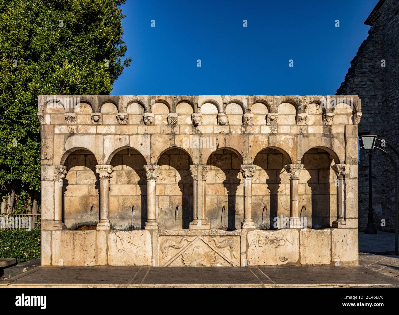 The "Fontana Fraterna" is the monumental fountain symbol of the city of ...