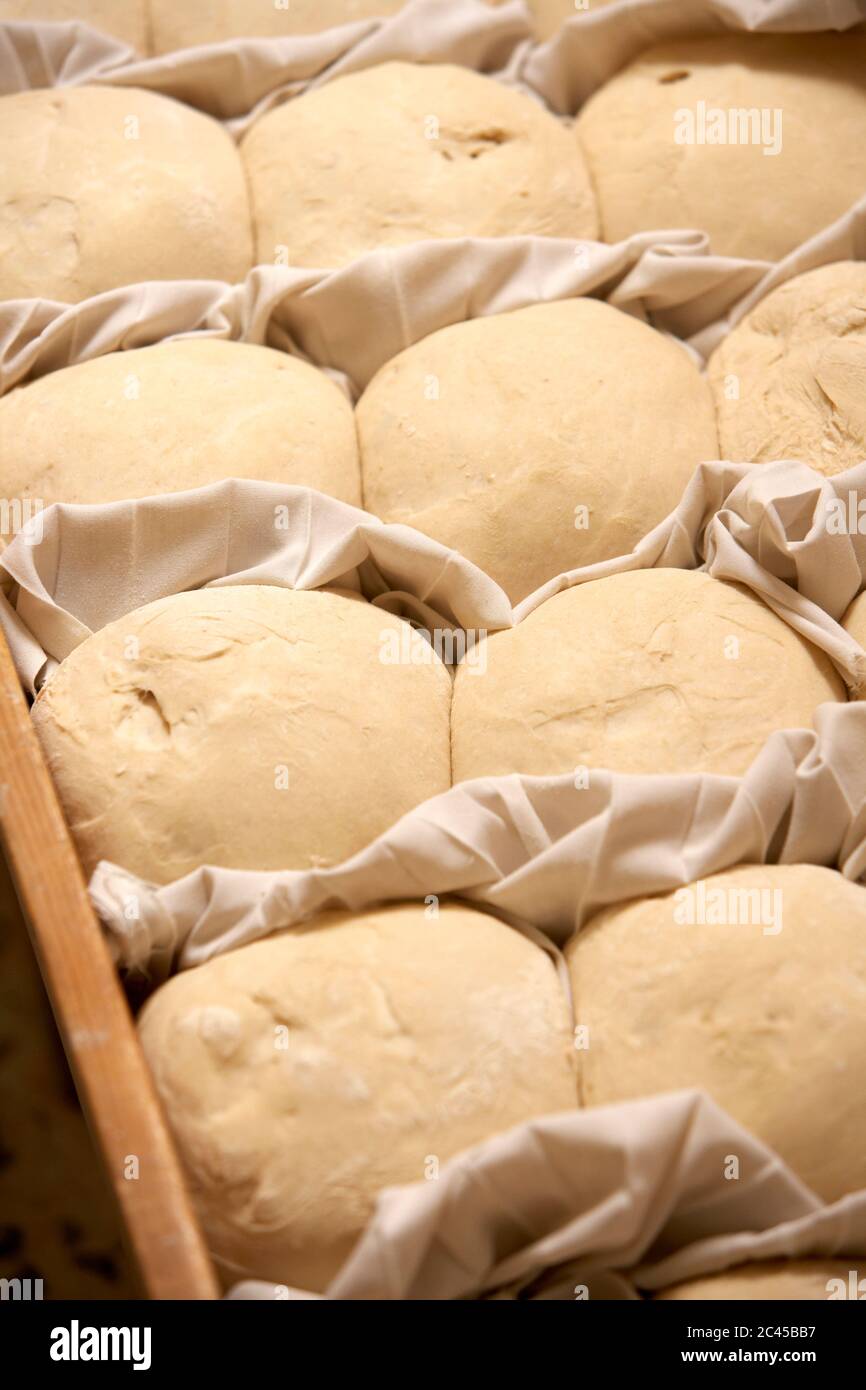 Raw loaves of bread in a bakery Stock Photo - Alamy