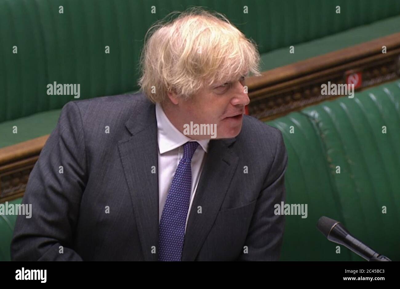 Prime Minister Boris Johnson speaks during Prime Minister's Questions ...