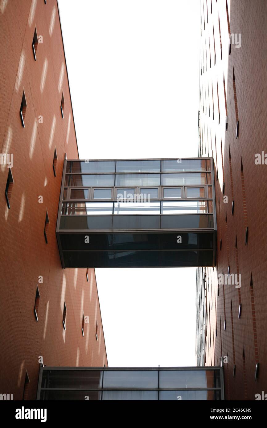 Two houses with connecting corridors Stock Photo - Alamy