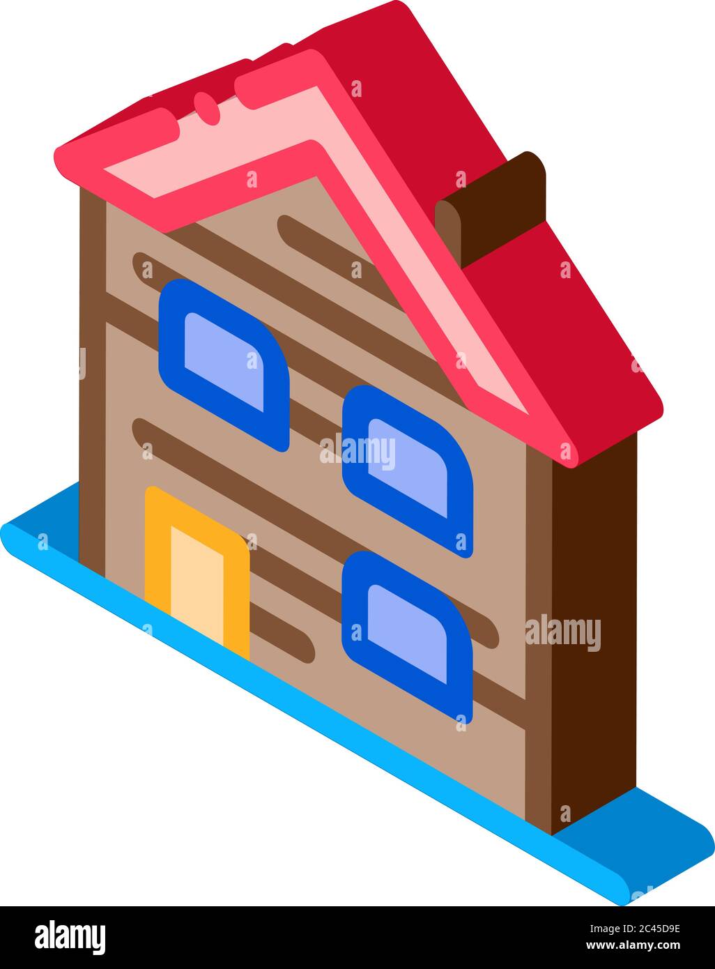 ski resort cabin building isometric icon vector illustration Stock ...