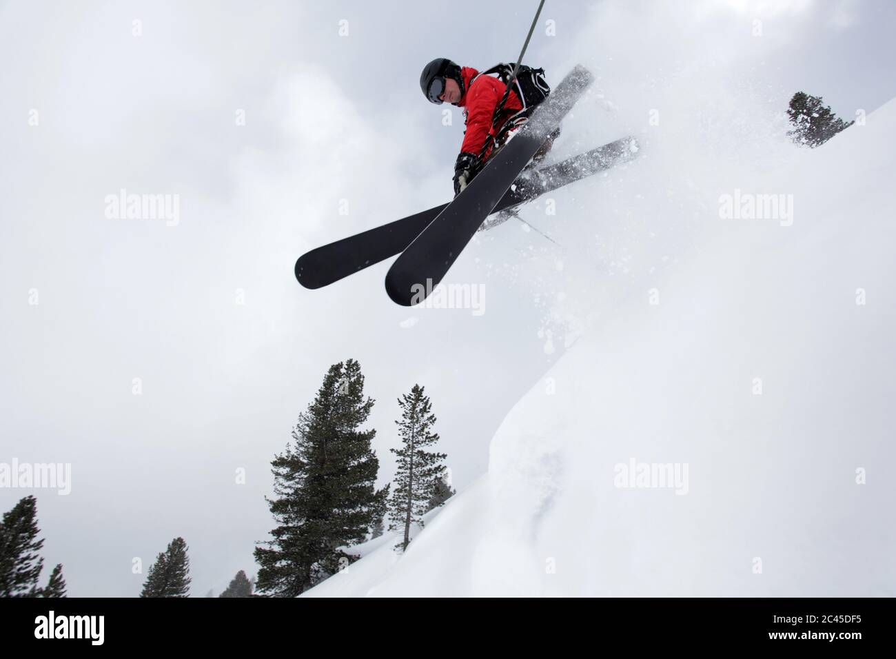 Man skis in deep snow, Hochfügen, Tyrol, Austria Stock Photo - Alamy