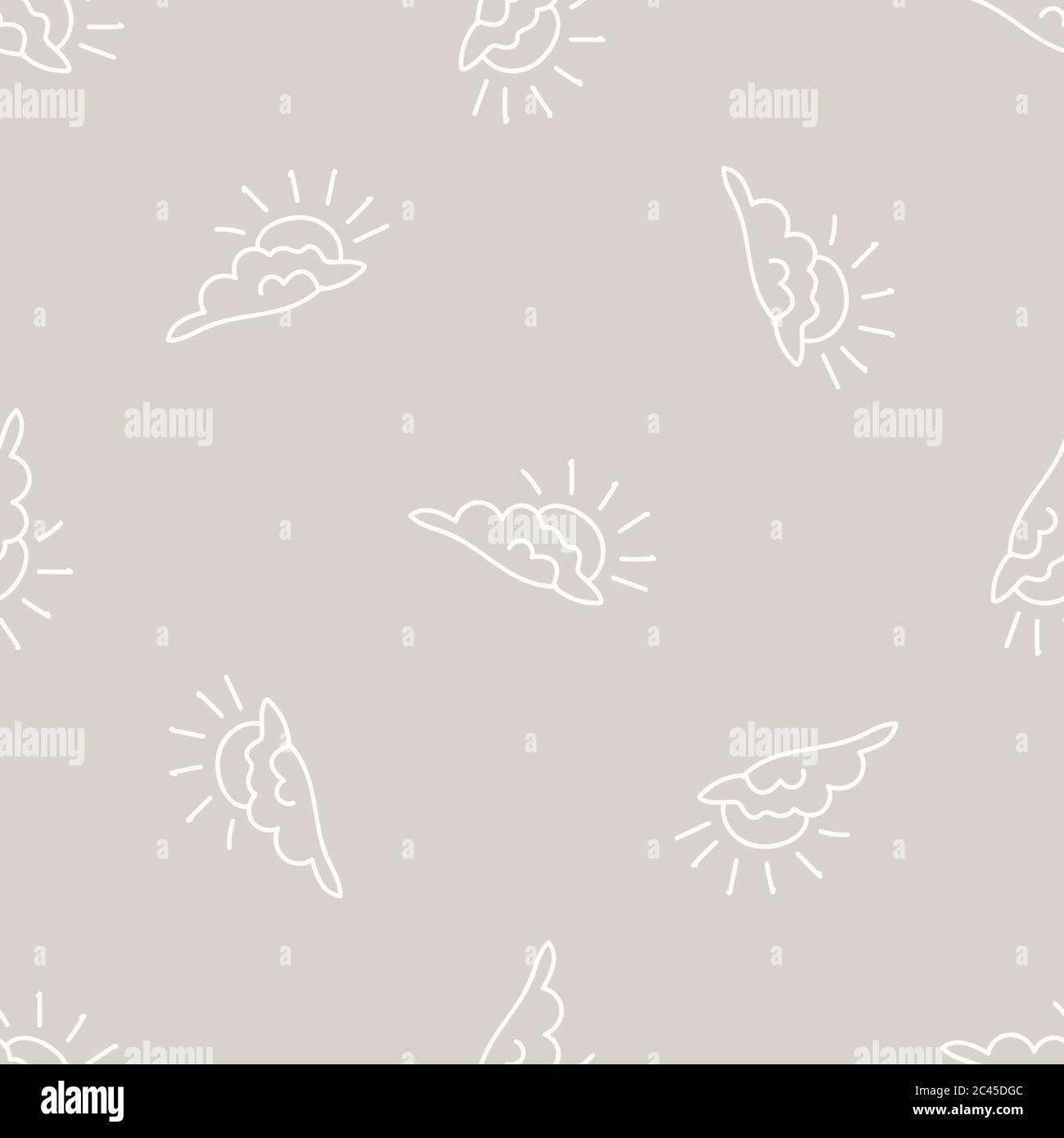 Seamless background sun and cloud gender neutral baby pattern. Simple ...