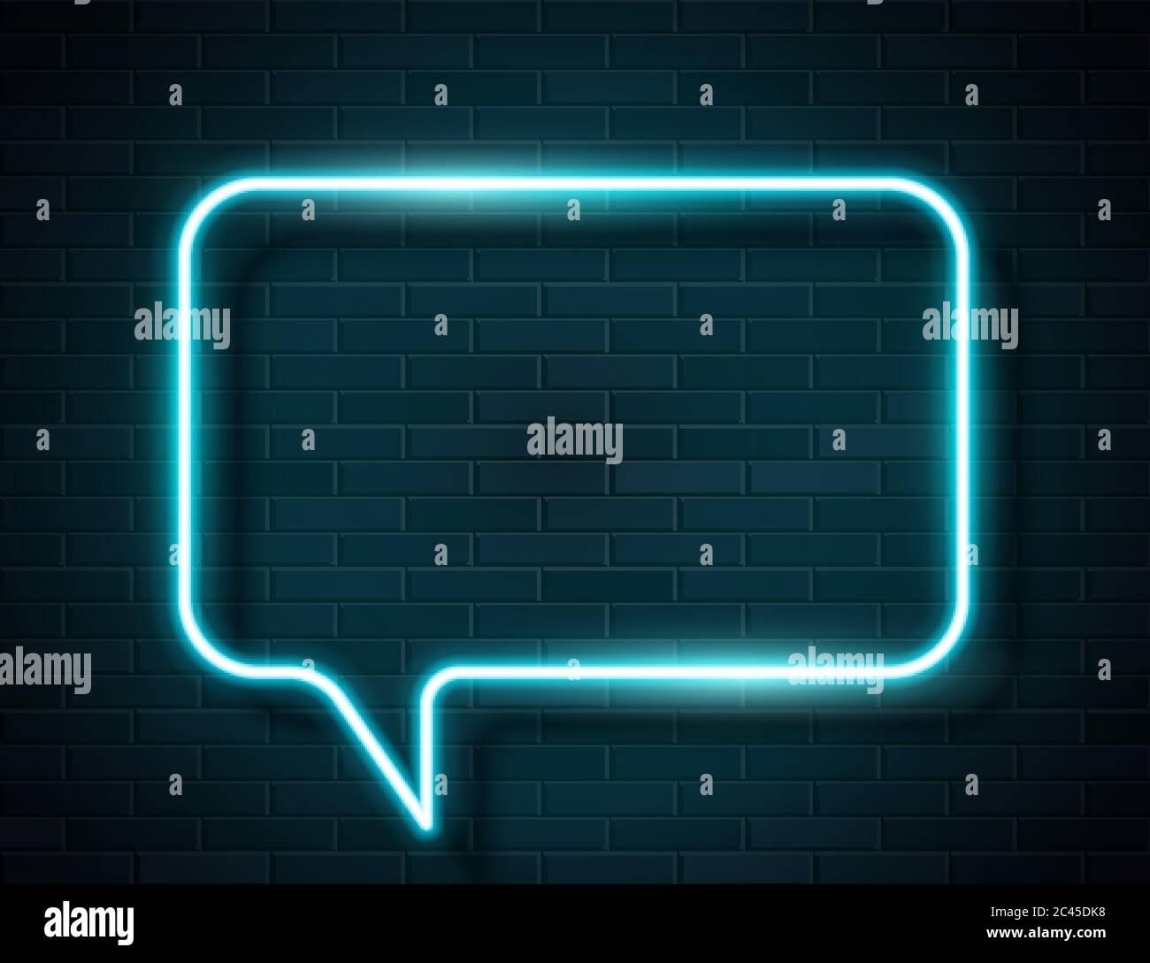 Vector Neon Turquoise Glowing Speech Bubble Sign Stock Vector Image ...