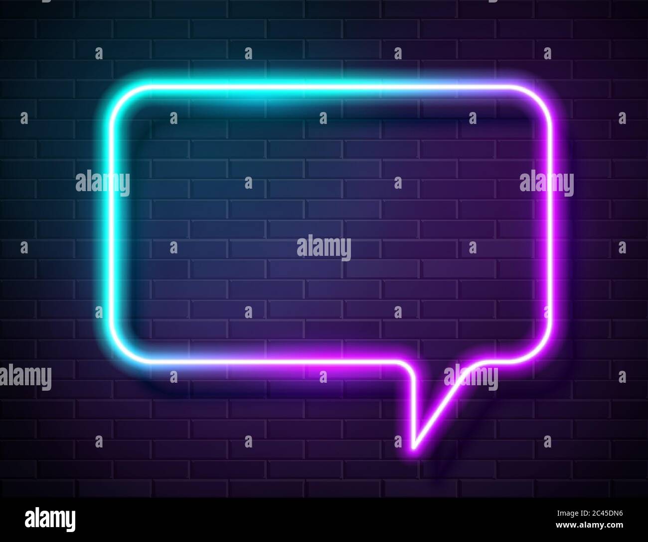 Vector Neon Gradient Glowing Speech Bubble Sign Stock Vector Image & Art - Alamy