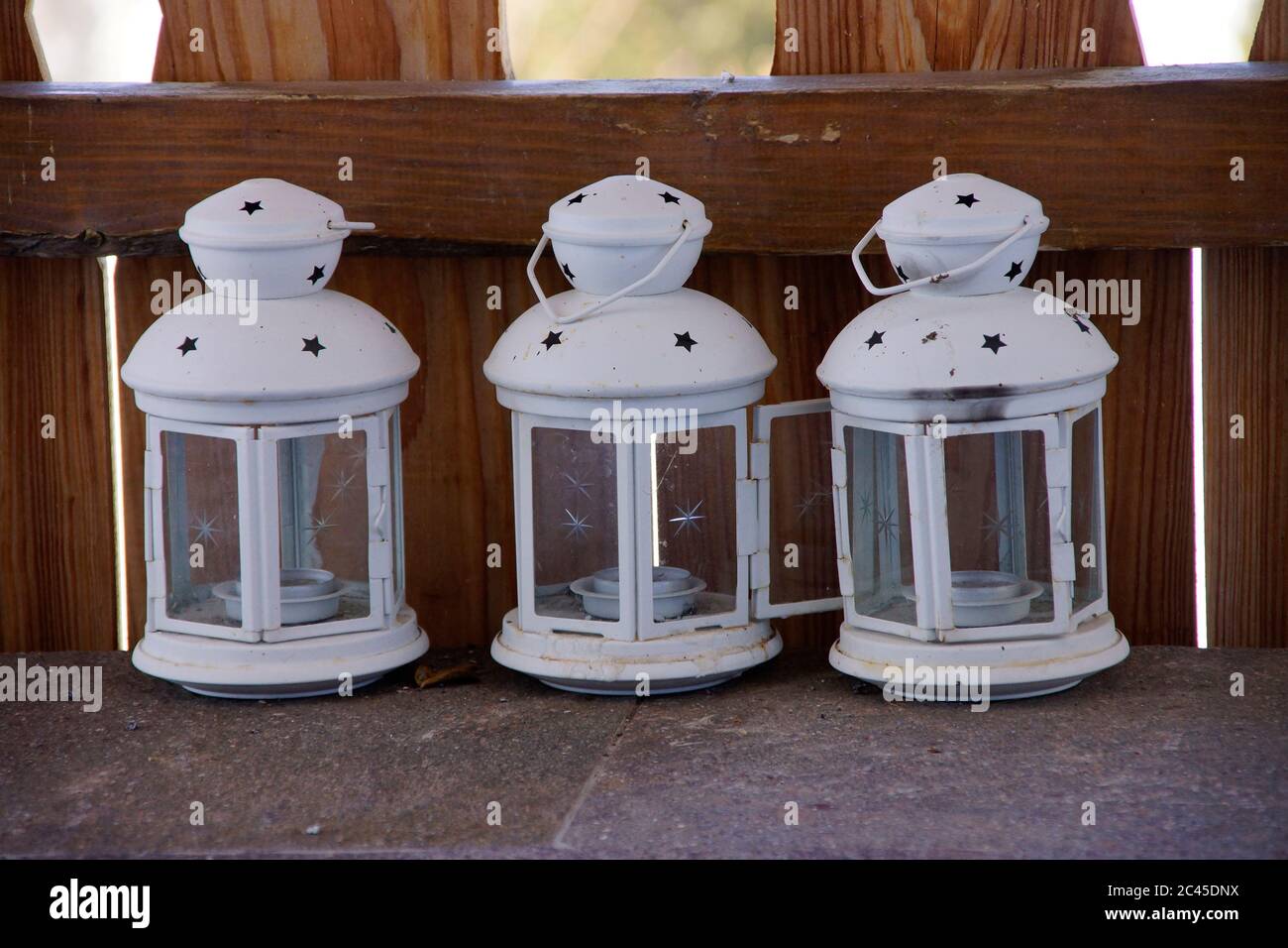 Three white lanterns Stock Photo - Alamy