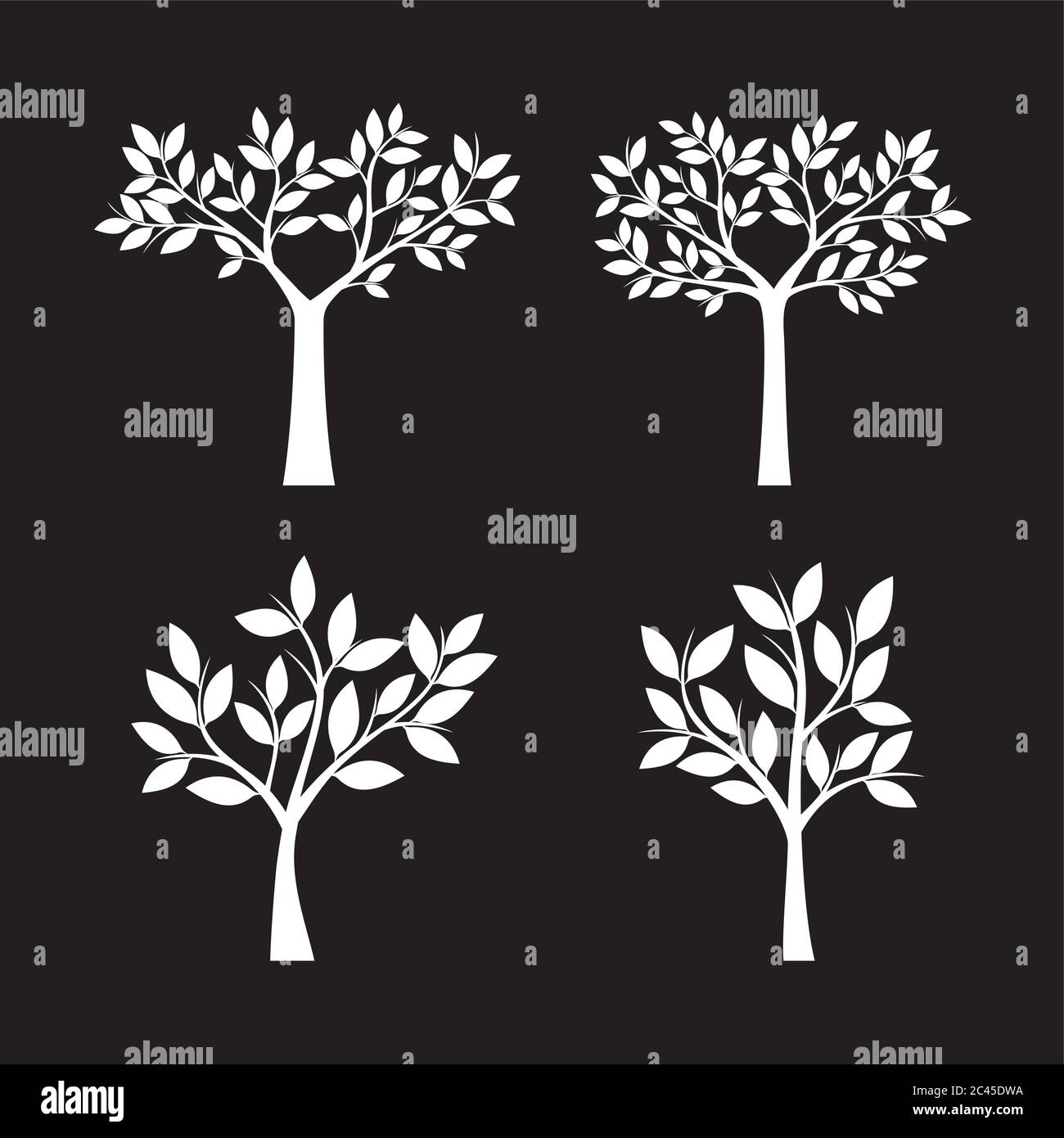 White Tree of Life. Vector Illustration. Isolated object Stock Vector ...